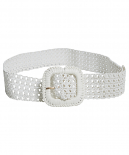 witte riem met vierkante gesp